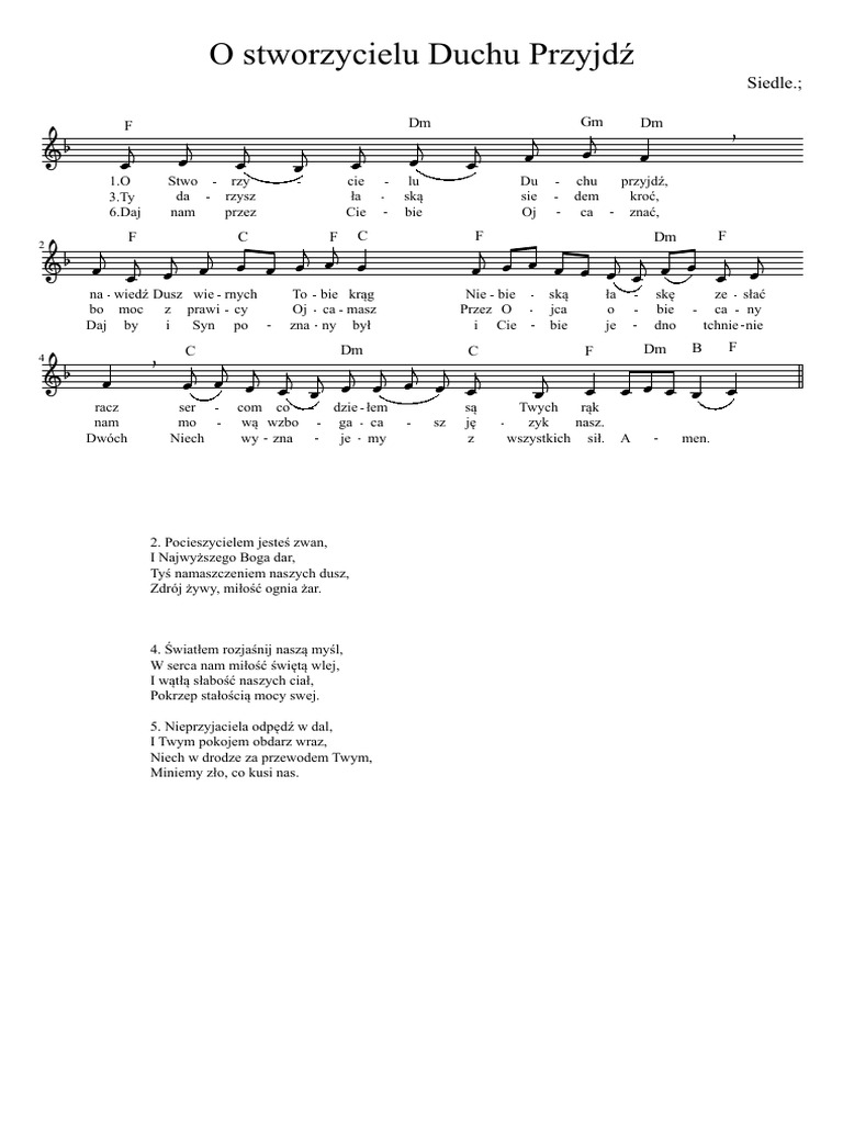 O Stworzycielu Duchu Przyjdz 614833 1 | PDF