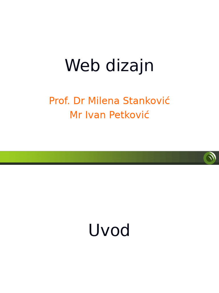 Uvod u web dizajn i izradu sajta | PDF | Internet | Art