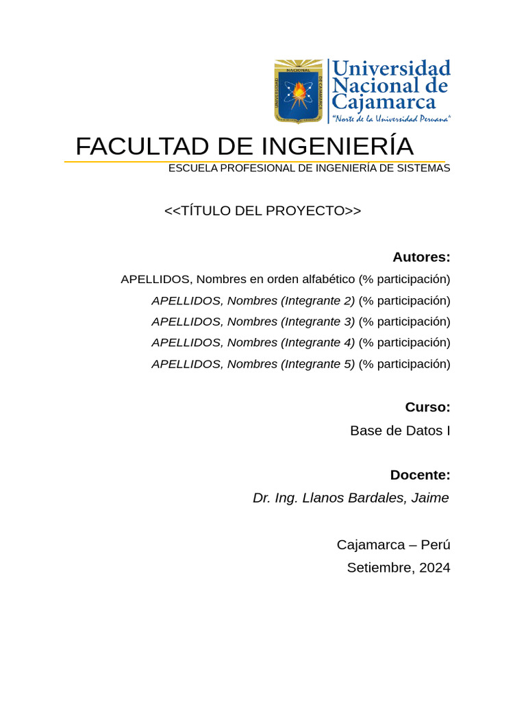 Tarea - Informe Proyecto Final | PDF
