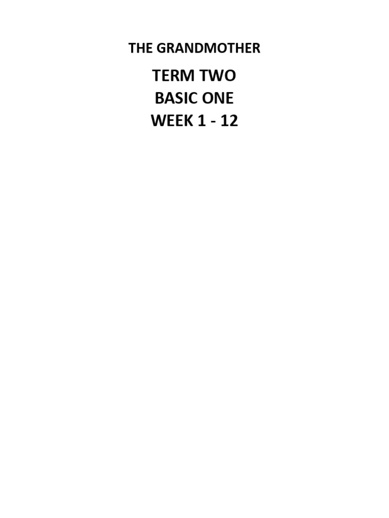 Term Two Basic One Week 1 12 | PDF