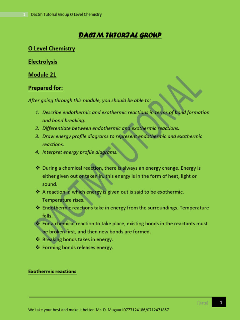 Module 21 Chemical Energetics | PDF