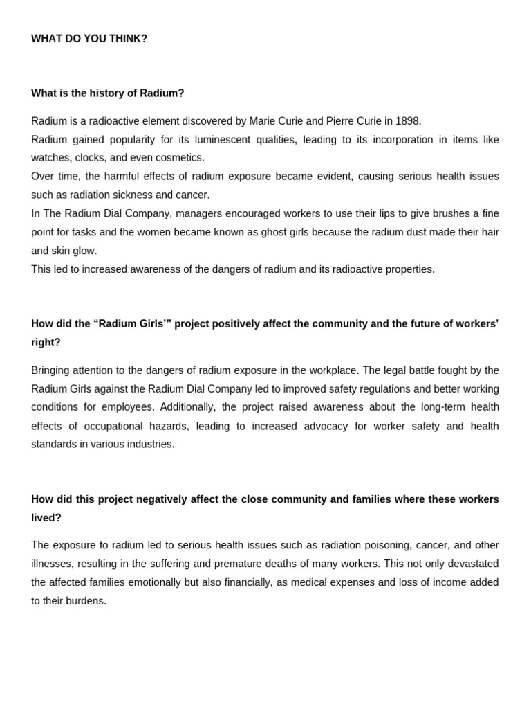 What Do You Think | PDF