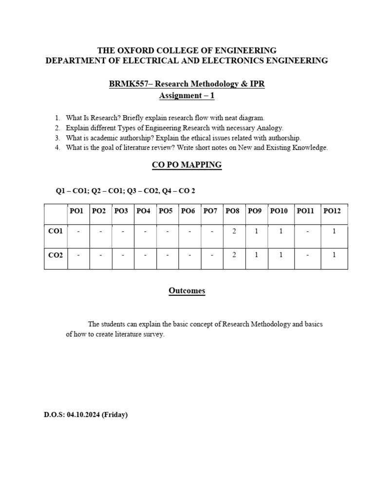 RM&IPR Assignment-1 | PDF