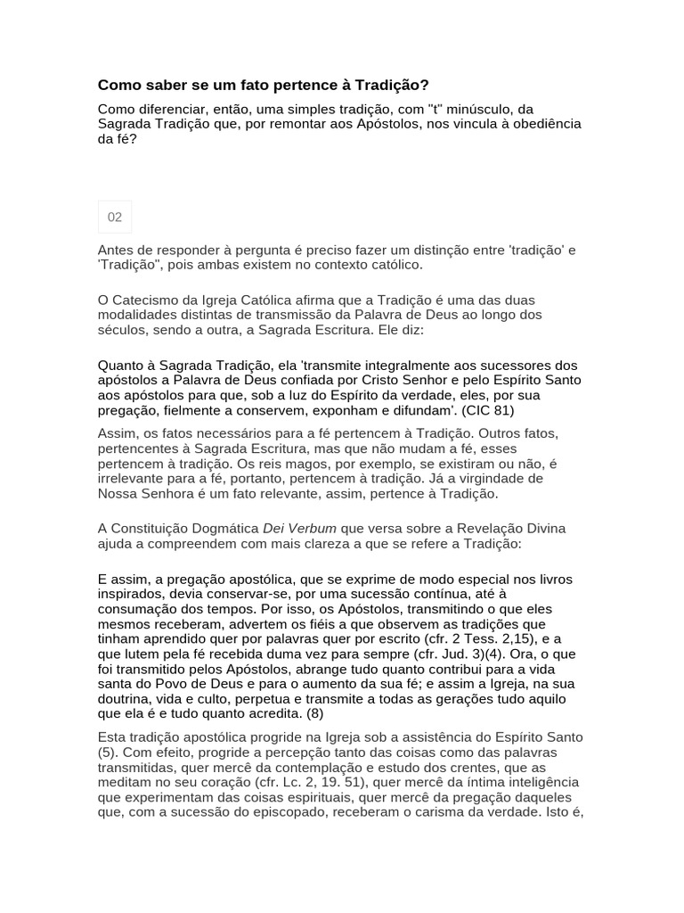 Como Saber Se Um Fato Pertence À Tradição | PDF