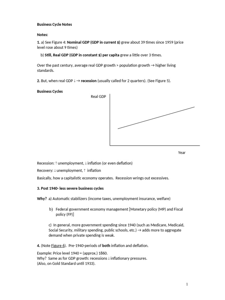 Business Cycle Notes | PDF | Finance & Money Management