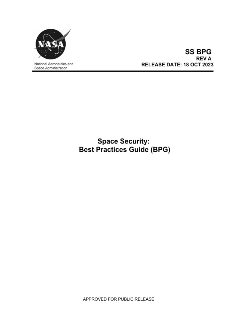 Space Security Best Practices Guide BPG REV A | PDF