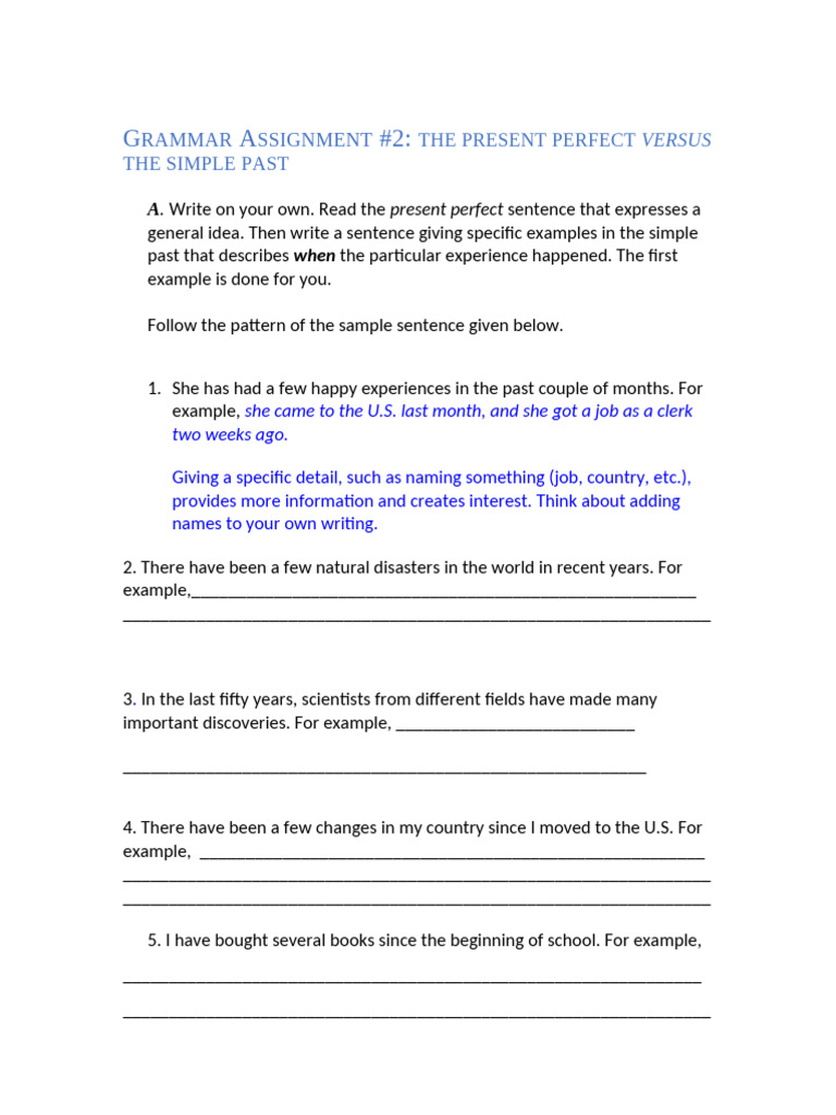 Grammar Assignment #2 | PDF