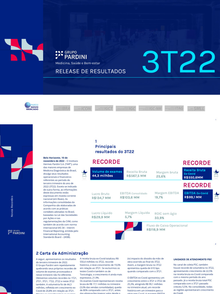 Release de resultados - 3T22 | PDF