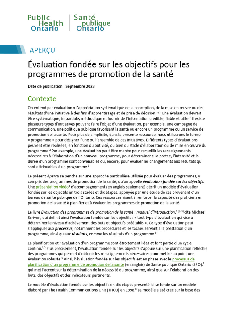 Aag Goals Based Evaluation Health Promotion Programs | PDF