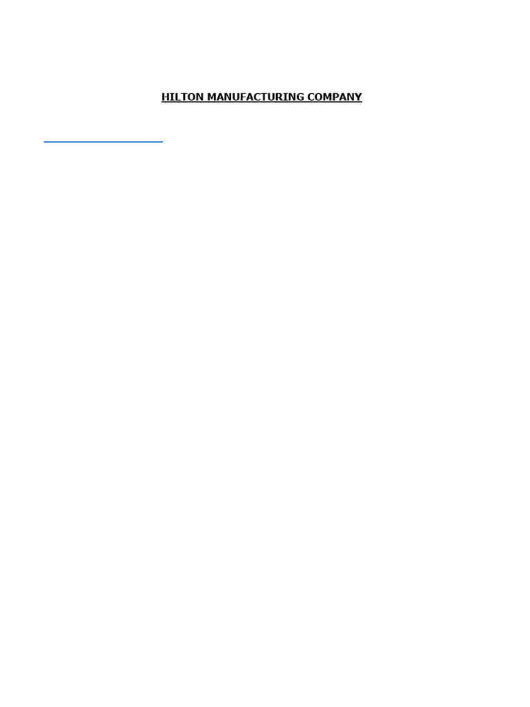 Análisis de Costeo en Hilton Manufacturing | PDF | Negocios