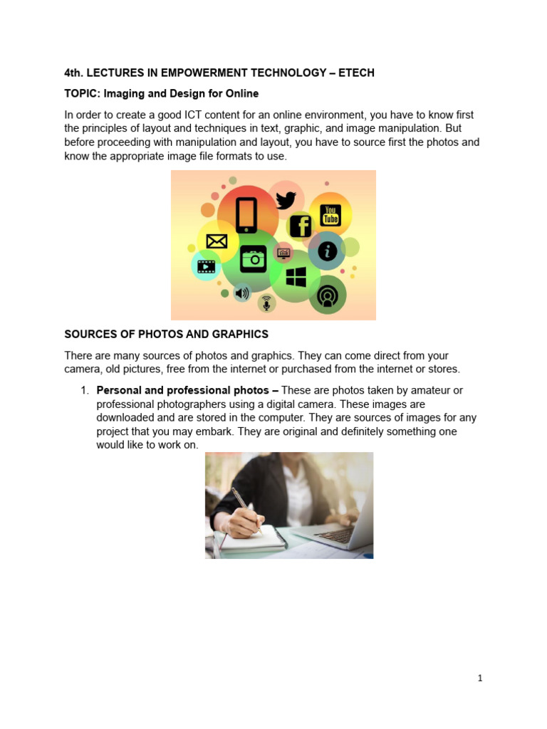 4th Lectures in ETECH | PDF