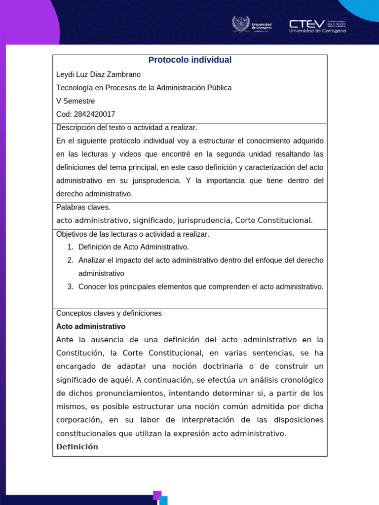 Plantilla Protocolo Individual | PDF