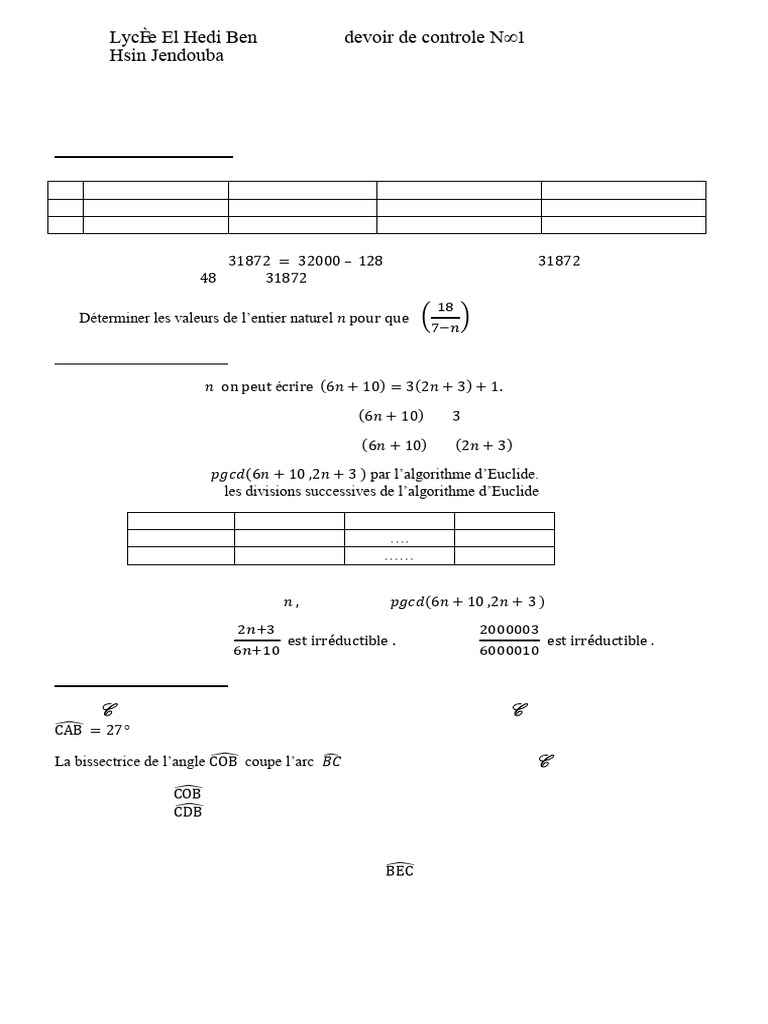 Devoir de Controle N 1 Guesmi 1 1 | PDF