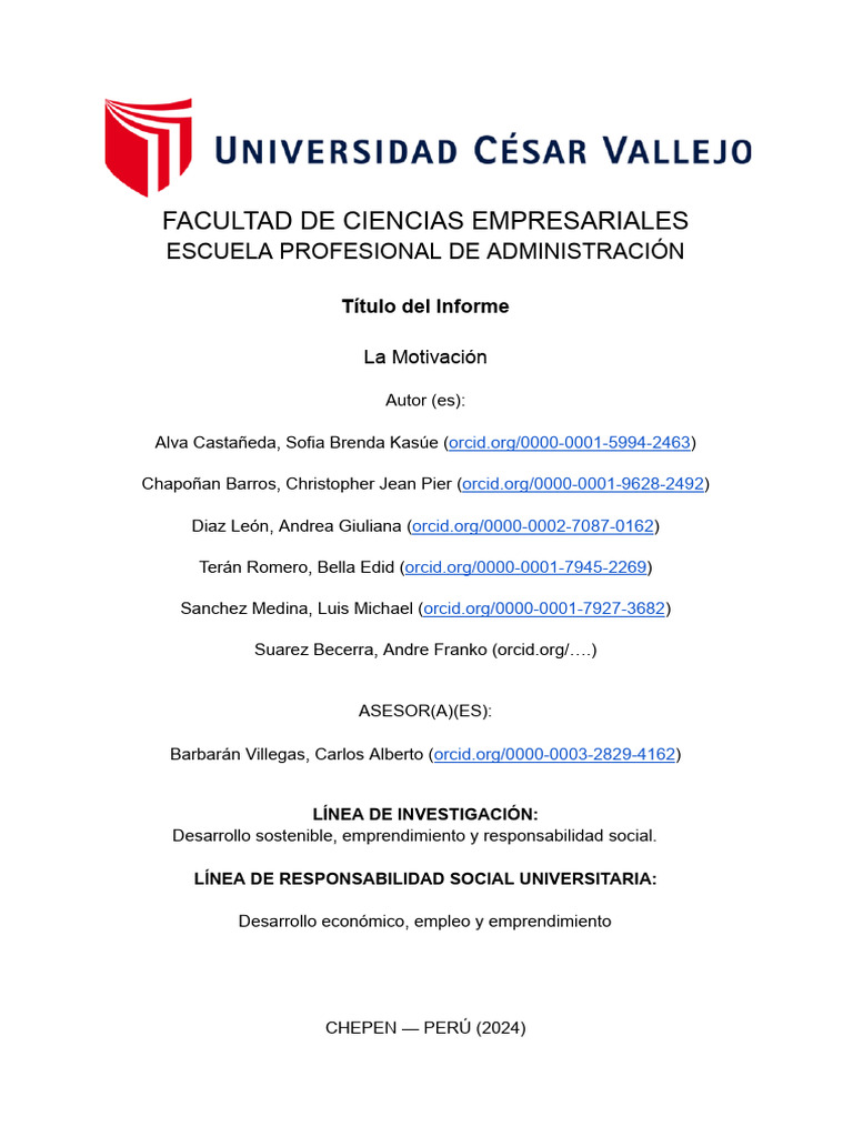 Grupo-4 Informe Motivacion | PDF | Motivación | Motivacional