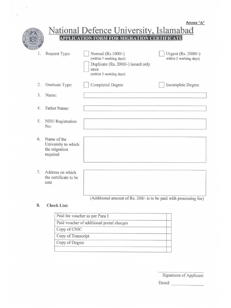 Migration Proforma | PDF
