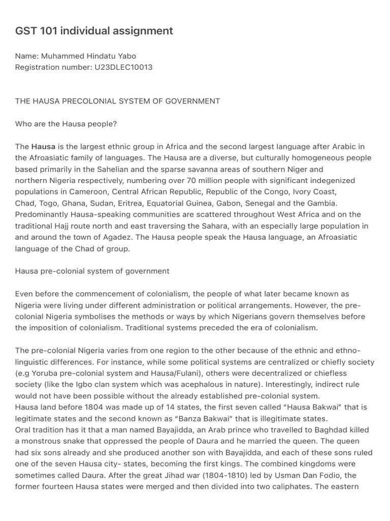 GST 101 Individual Assignment | PDF