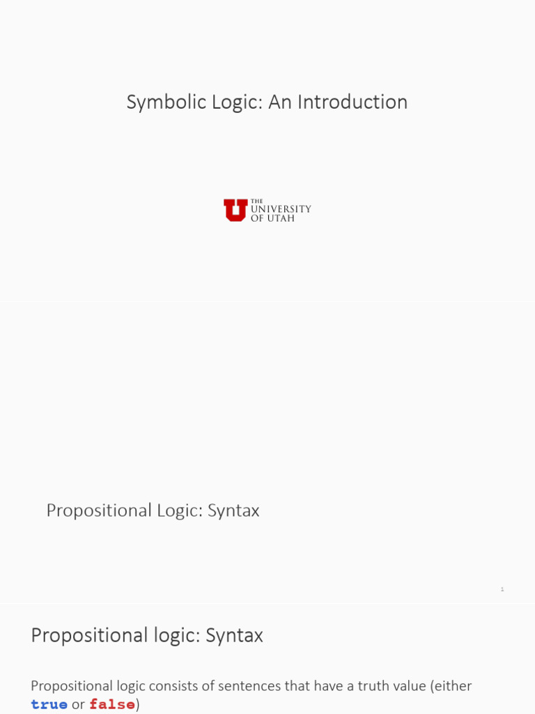 Propositional Logic Syntax | PDF
