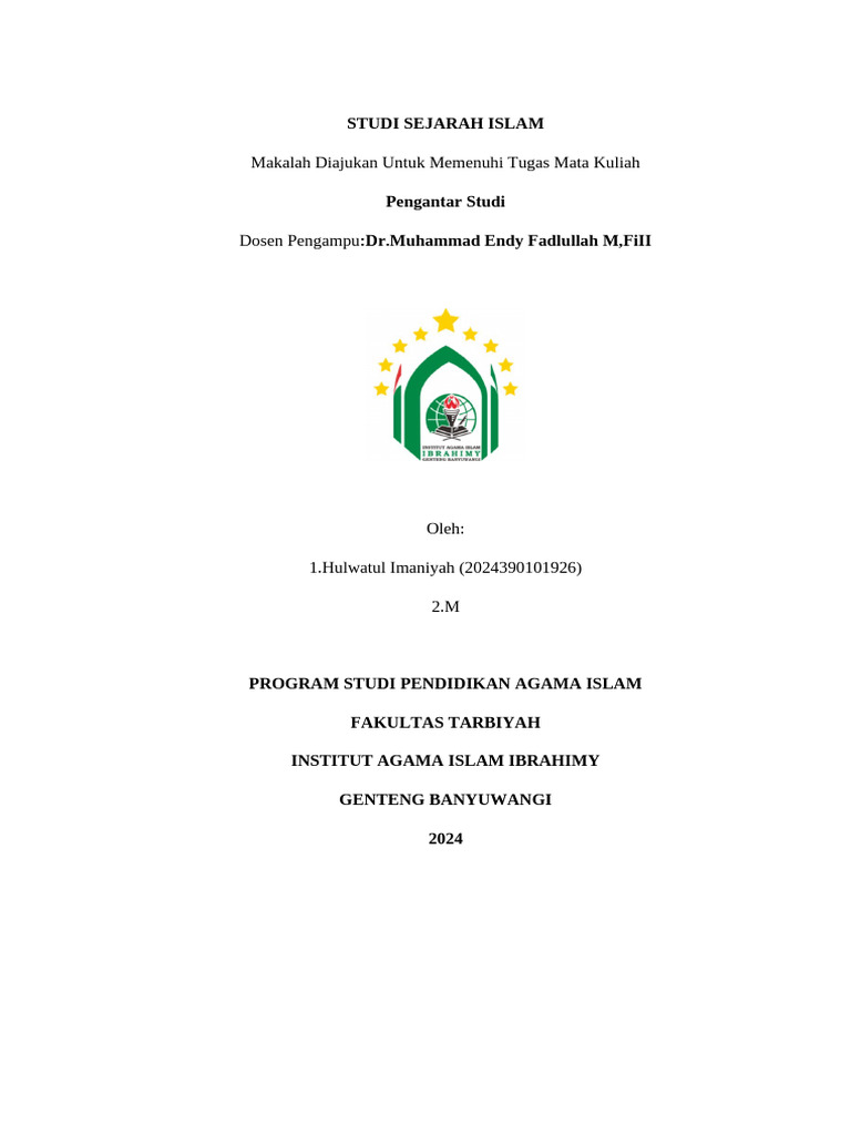 Studi Pengantar Islam Hulwa | PDF