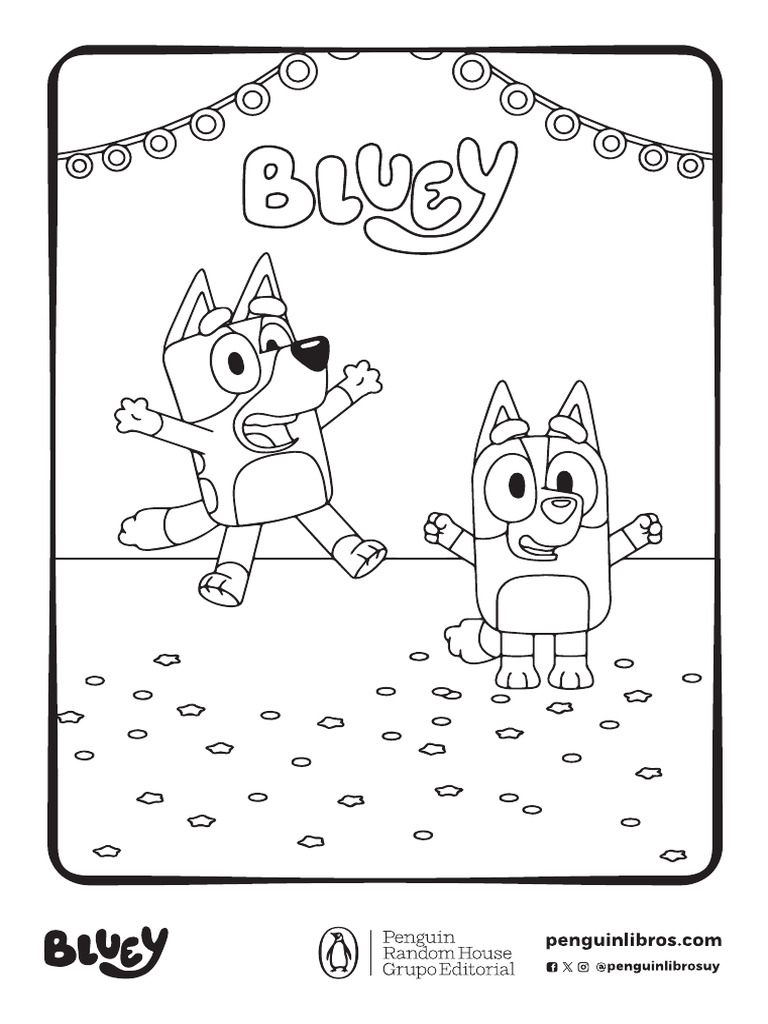 Laminas para Colorear Bluey A4 | PDF