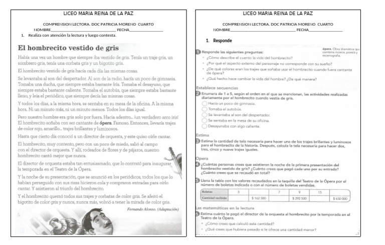 Guia de Comprension Lectora | PDF