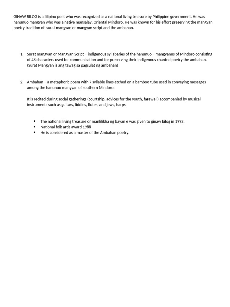 Ginaw Bilog | PDF