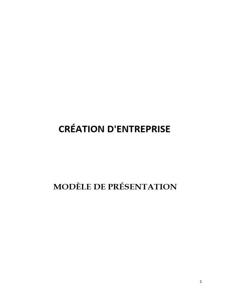 Dossier - de Creation D Entreprise | PDF