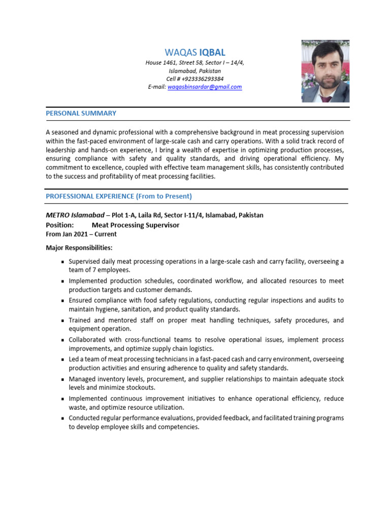 Waqas Iqbal CV | PDF
