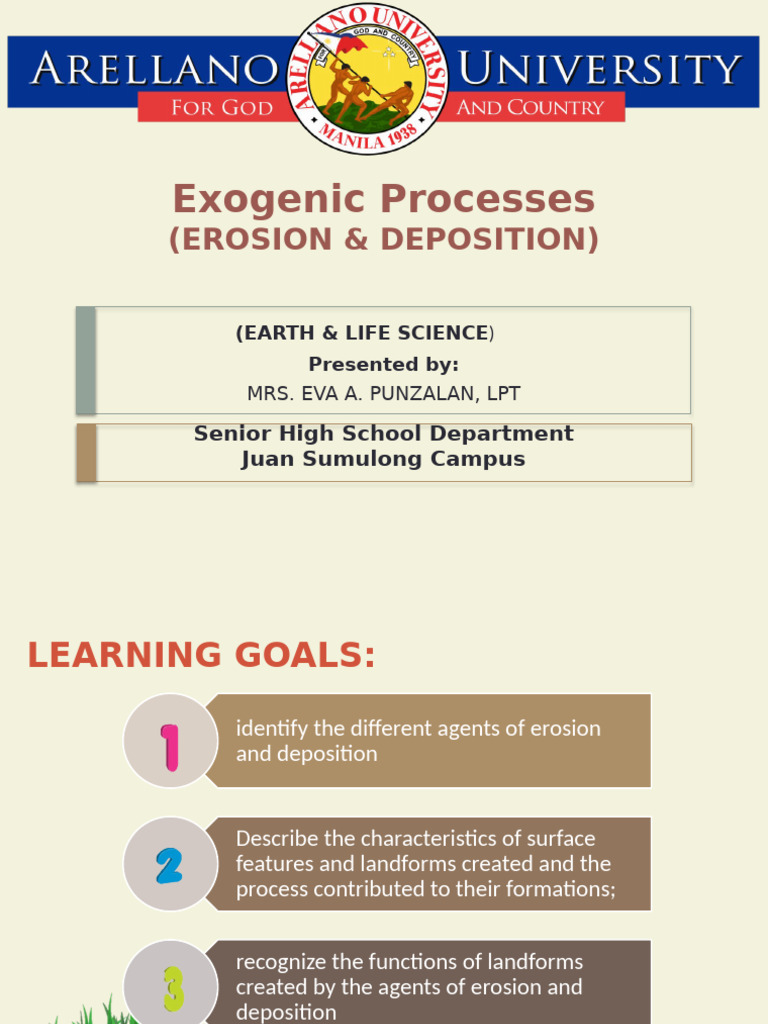 Lesson 3 Exogenic Processes (Erosion and Deposition) | PDF