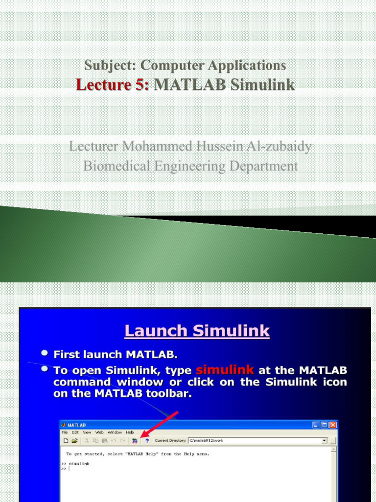 Matlab Lecture 5simulink | PDF