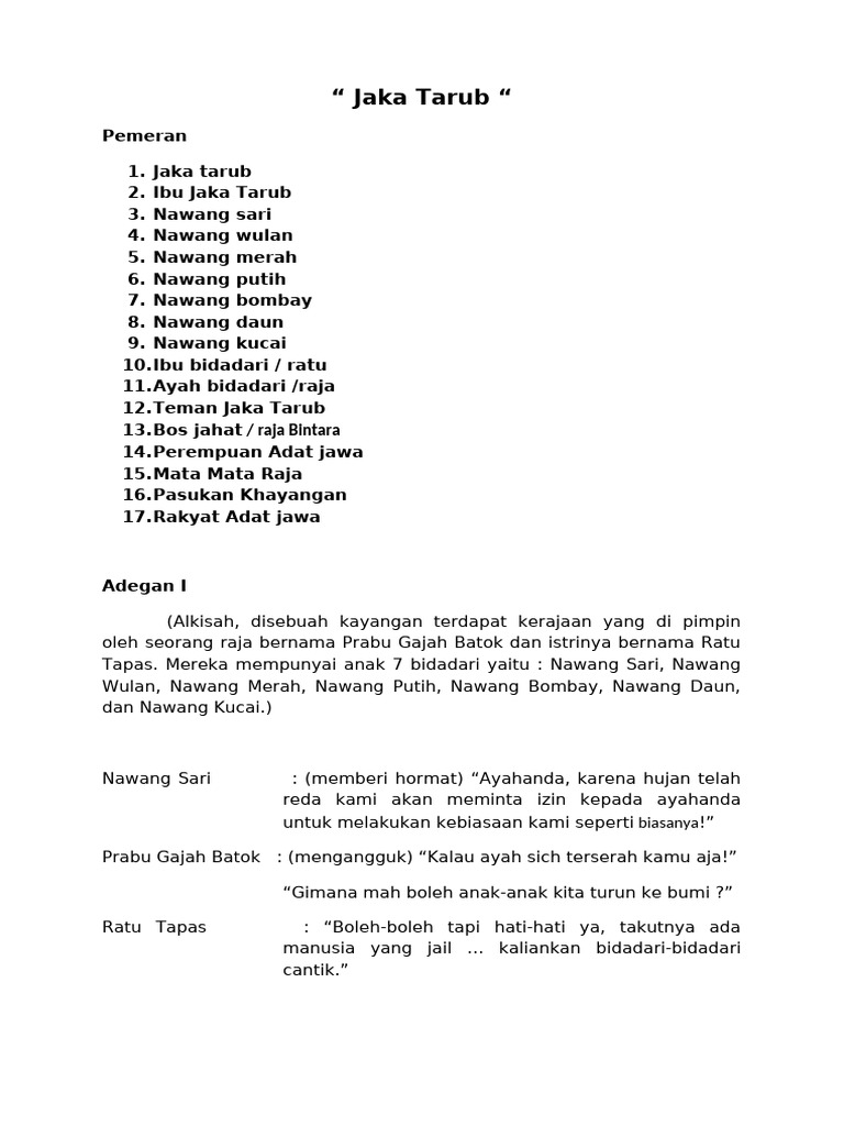 Naskah Drama Jaka Tarub | PDF