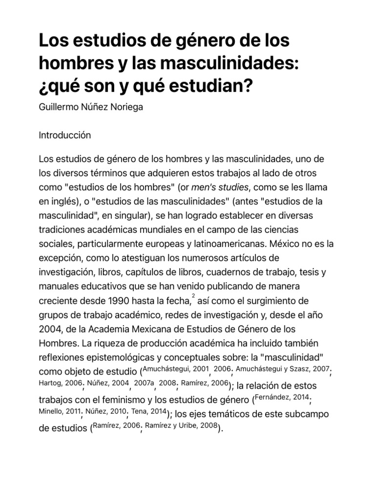 Estudios de Género y Masculinidades | PDF | Género | Estudios de género