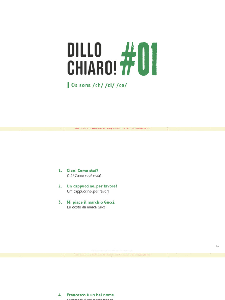 #01 Dillo Chiaro PDF | PDF