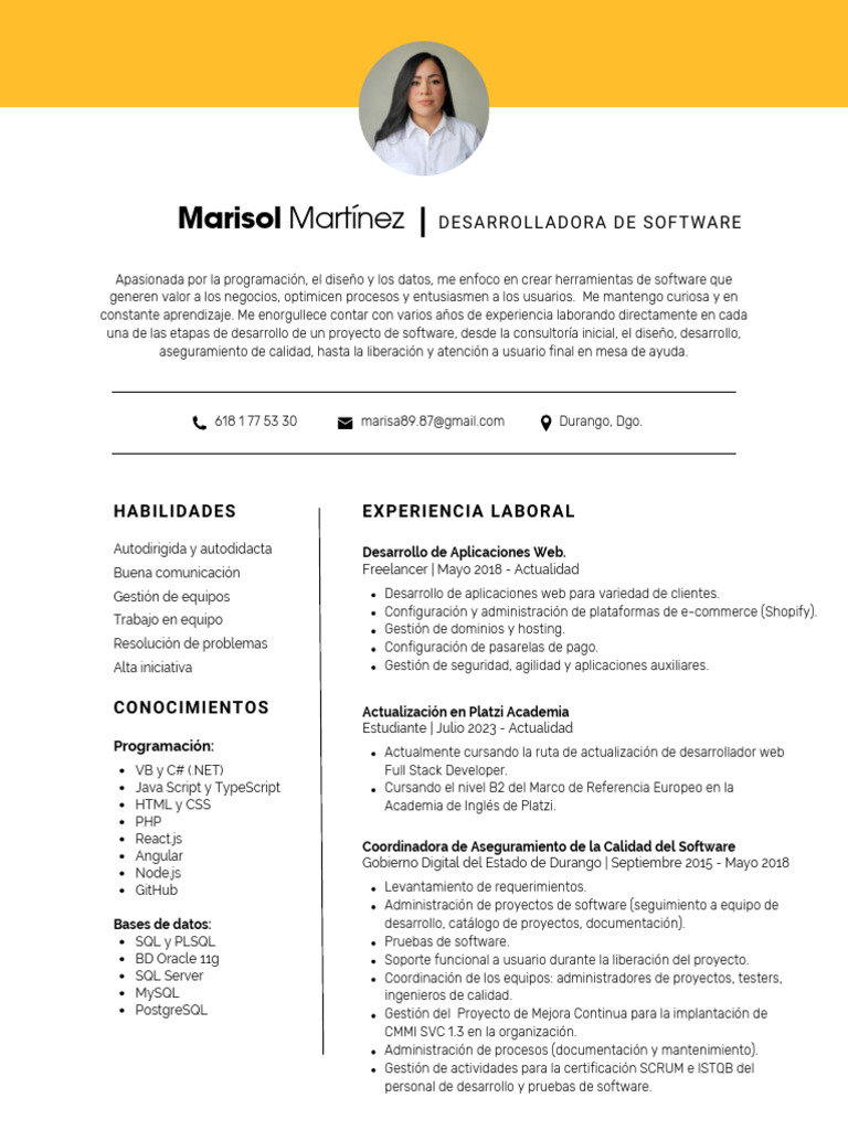 CV Marisol Martinez P - 2024 | PDF