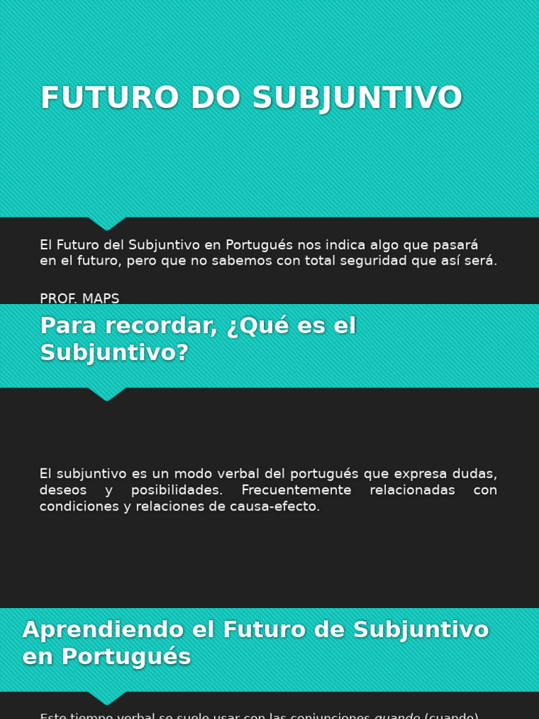 FUTURO DO SUBJUNTIVO | PDF