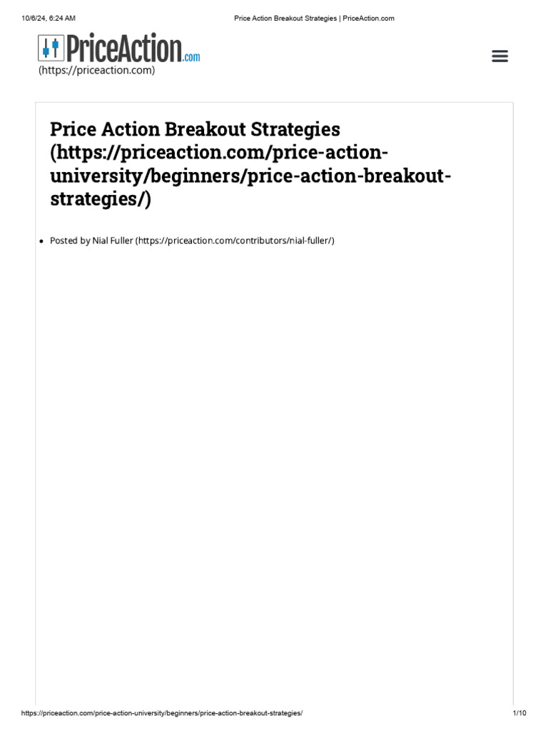 Price Action Breakout Strategies | PDF