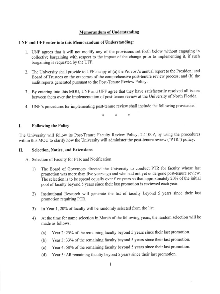 UFF-UNF PTR Procedures - Fully Signed | PDF