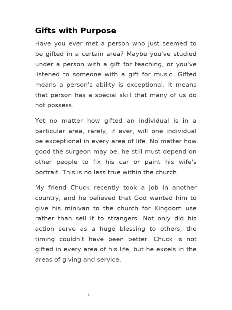 Gifts With Purpose | PDF
