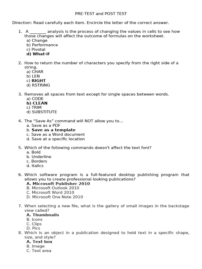Pretest | PDF