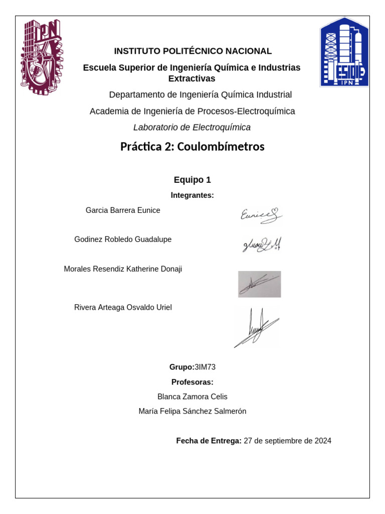 Equipo 1_Práctica 2 Electroquimica | PDF