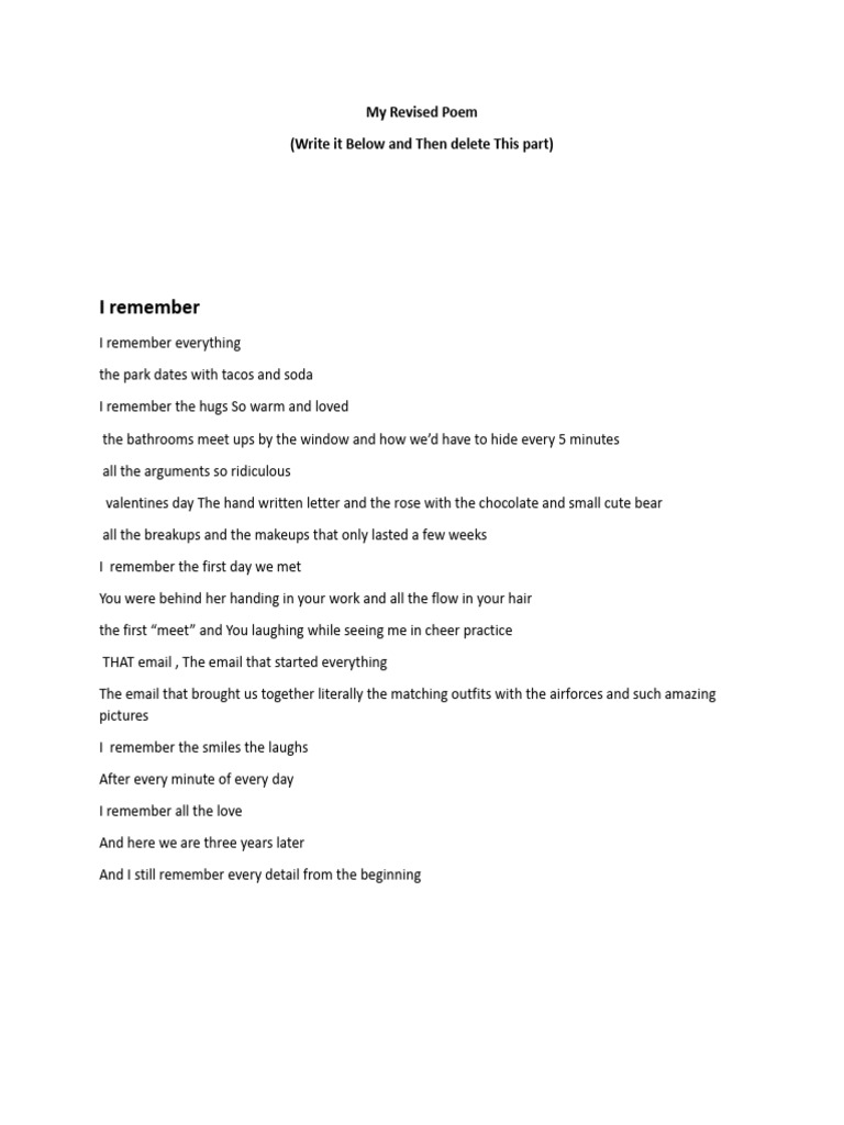 Isabella Ramos - My Revised Poem | PDF