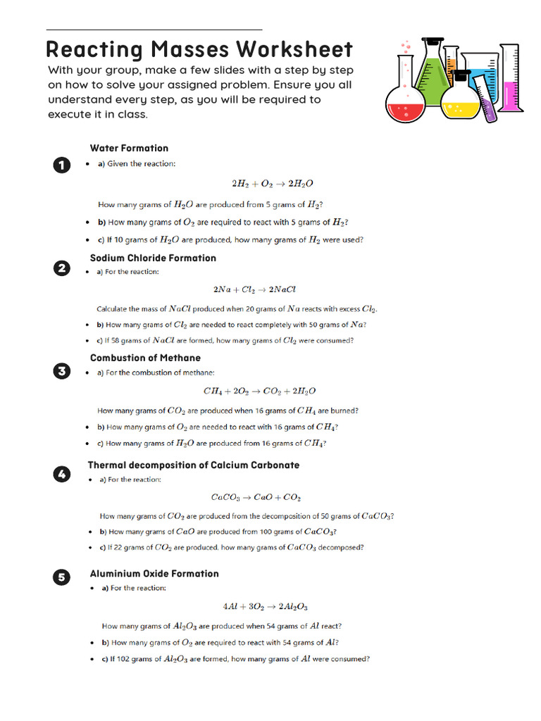Reacting Masses Problem Solving Guide | PDF | Home & Garden | Science ...