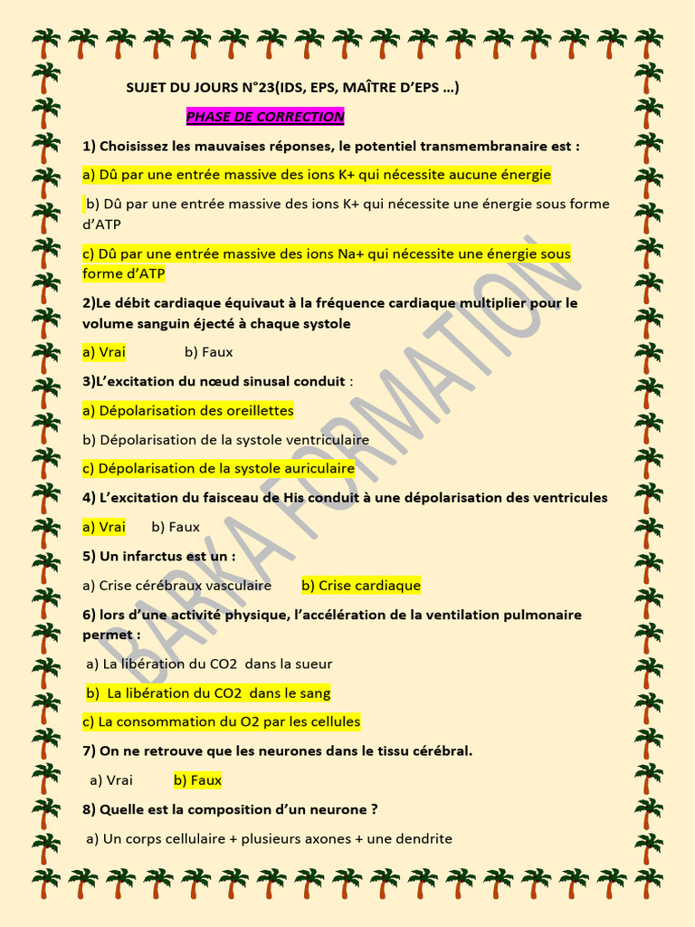 Correction Sujet 23-1 | PDF
