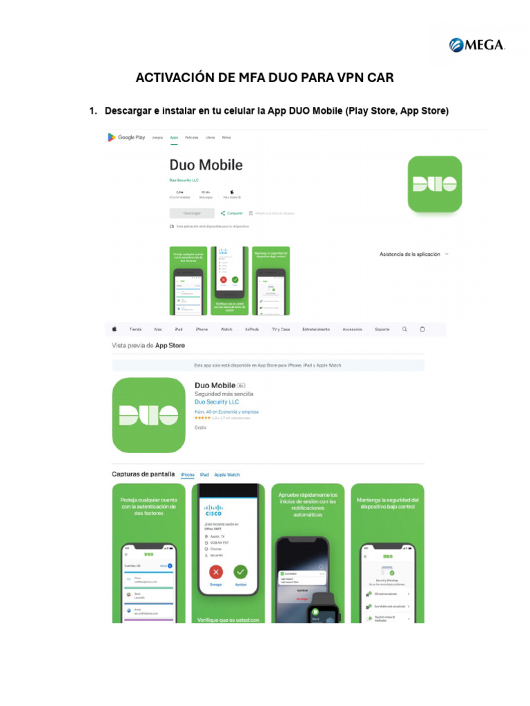 MFA DUO PARA VPN CAR | PDF