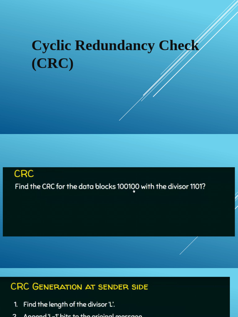 Cyclic Redundancy Check (CRC) | PDF