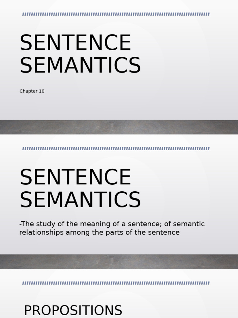 Sentence Semantics | PDF
