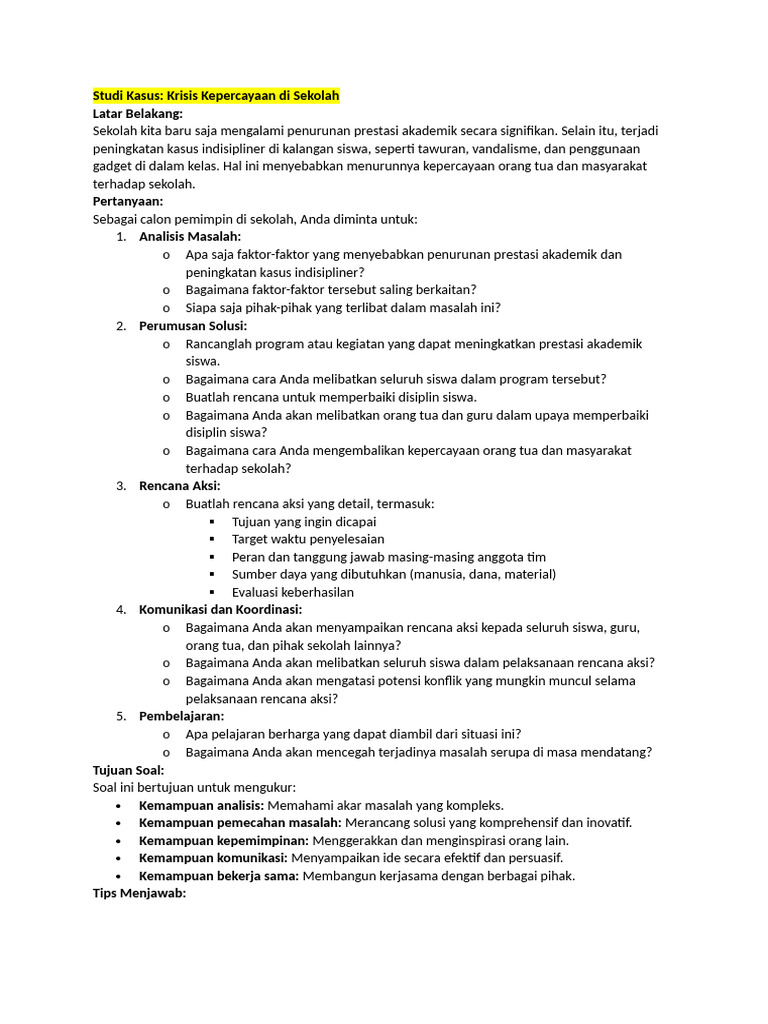 Studi Kasus OSIS MPK KETUA OSIS | PDF