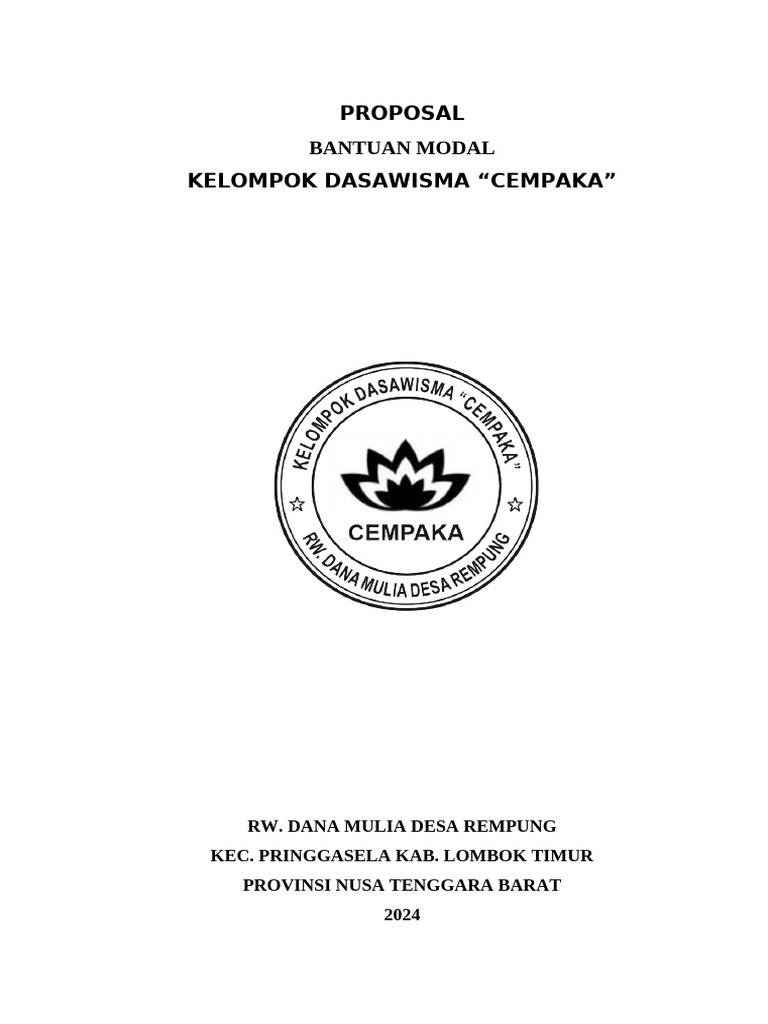 Proposal Dasawisma Cempaka | PDF