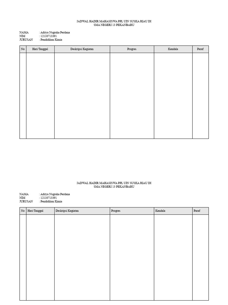 Absensi Aditya Np1.1 | PDF