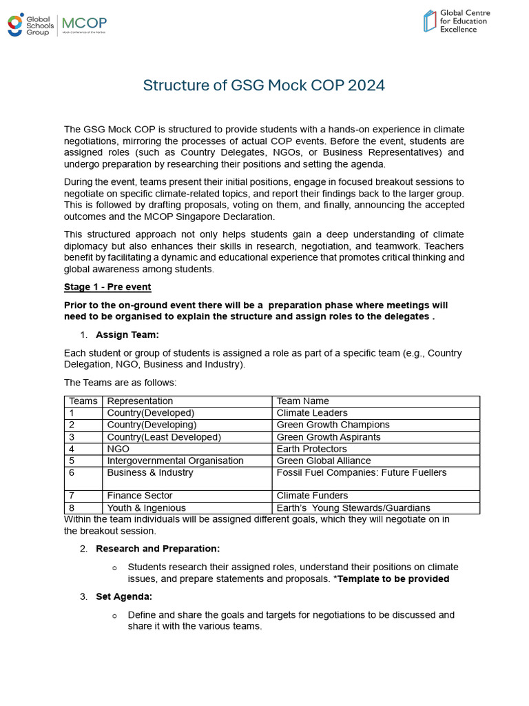 Structure of The Mock COP | PDF