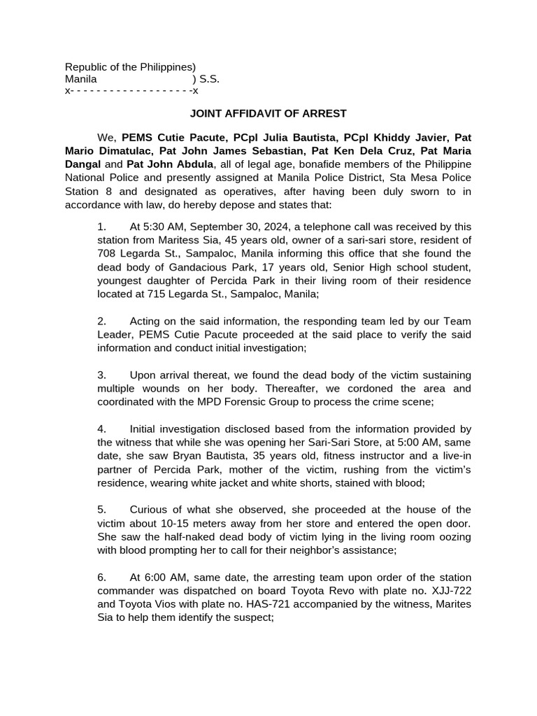 c.-Joint-Affidavit-of-Arrest | PDF